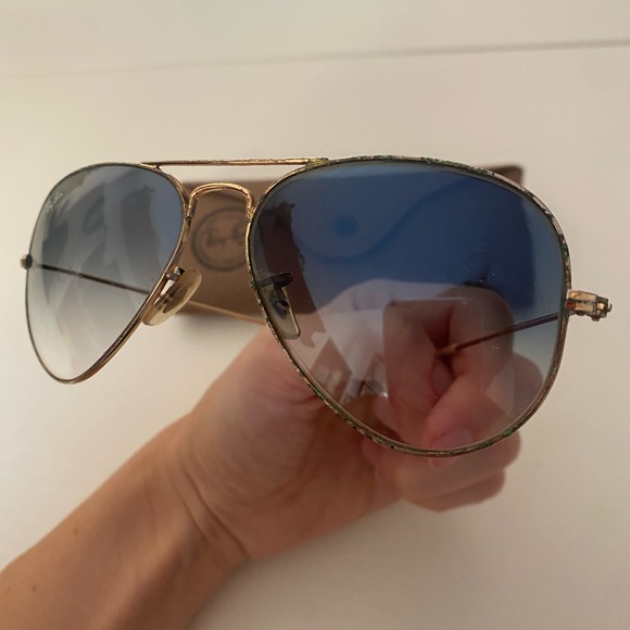 Ray-Ban | Accessories | Ray Ban Aviators Gradient Gold Blue Lense ...